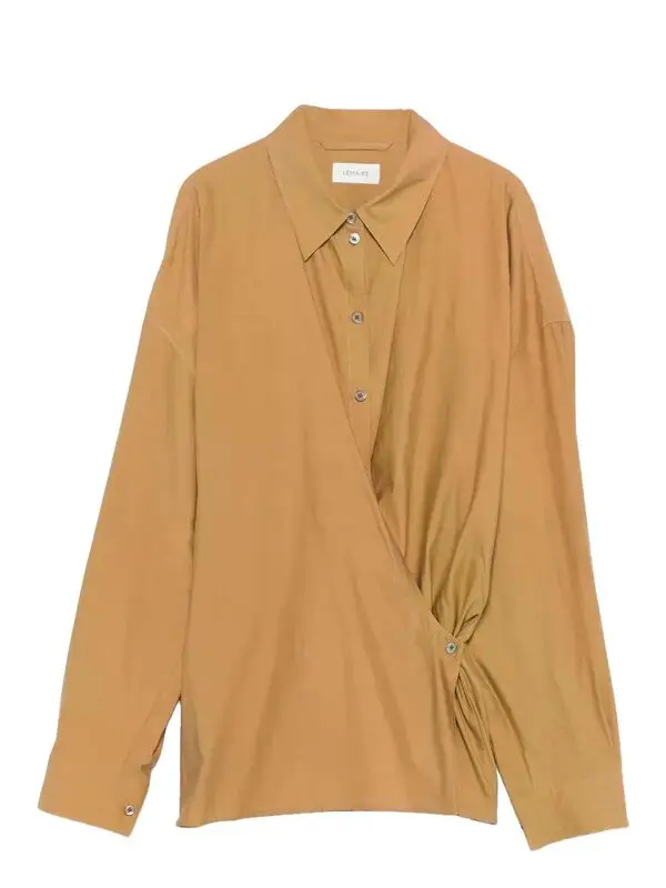 LEMAIRE Wrap-over Shirt - Brown