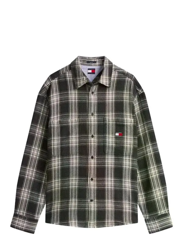Tommy Hilfiger Plaid Chest-pocket Overshirt - Black