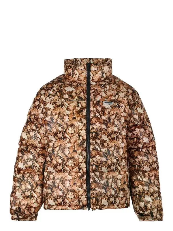 Vetements Leaves-print Padded Jacket - Brown