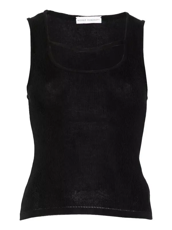 NICCOLO PASQUALETTI Corda Ribbed Tank Top - Black