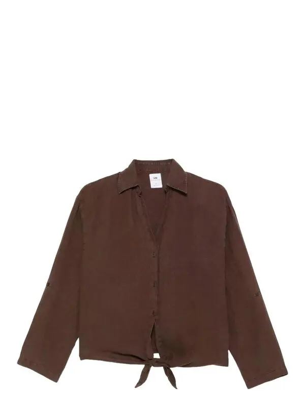 LOIS Tie-front Shirt - Brown