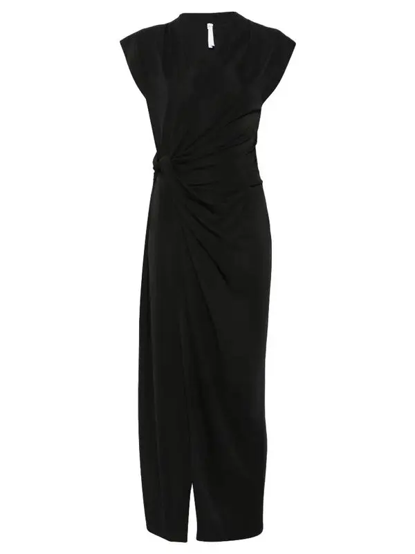 Imperial Knotted Midi Dress - Black