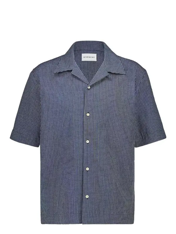 Givenchy Logo-appliqué Gingham Shirt - Blue