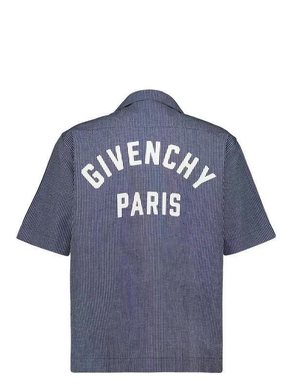 Givenchy Checked Shirt In Cotton With Paris Embroidery - Blue