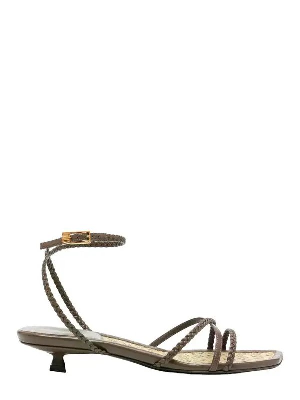 SERGIO ROSSI Braided-strap Sandals - Brown