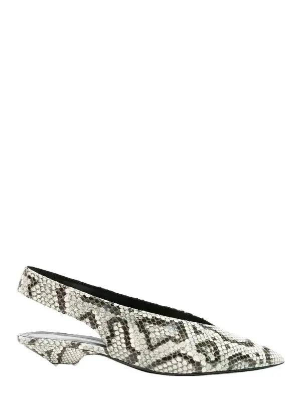 SERGIO ROSSI Beak Slingback Pointed Pumps - Grey