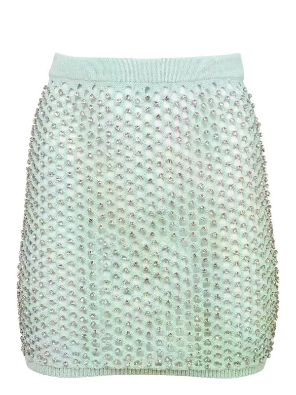 FLEUR DU MAL Embellished Mini Skirt - Green