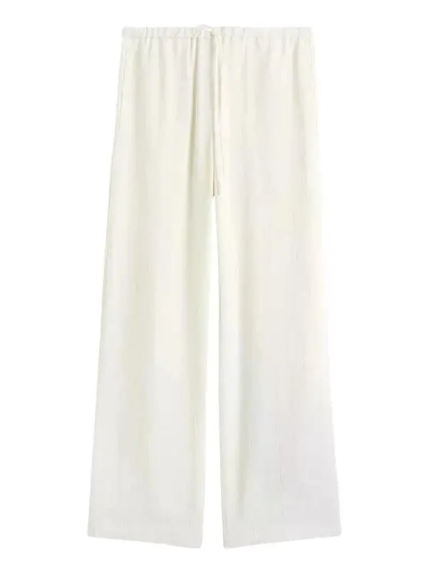 TOTEME Drawstring Striped Trousers - Neutrals