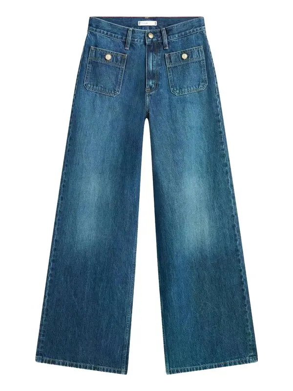 Tommy Hilfiger Wide Leg Jeans With Patch Pockets - Blue