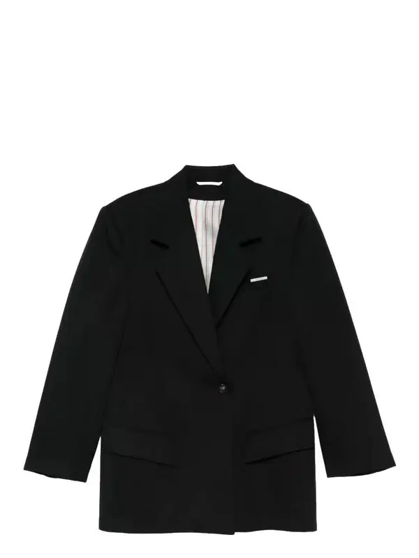 Attico Notched-lapel Single-button Blazer - Black