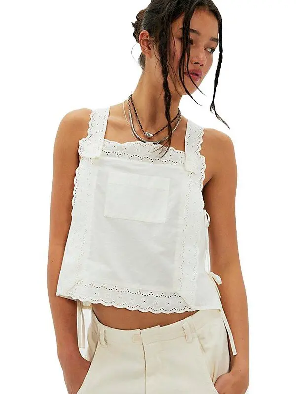 Free People Carina Apron Tank - Clean Ivory