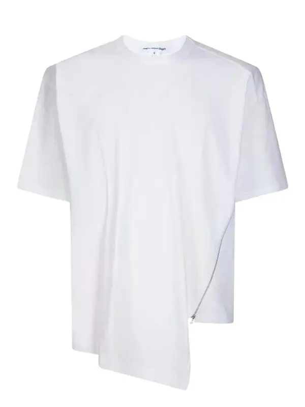 Comme Des Garçons Zip Asymmetric T-shirt - White