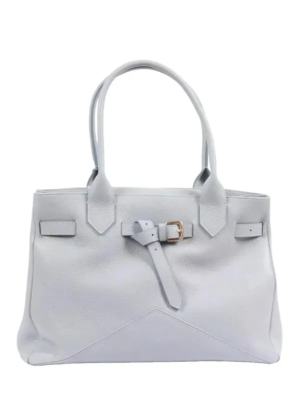 BALLANTYNE Buckled Leather Tote Bag - Grey