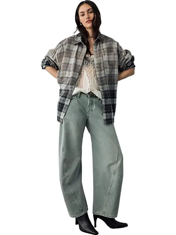 Free People We The Free Fable Low-rise Twisted Seam Jeans - Aloe