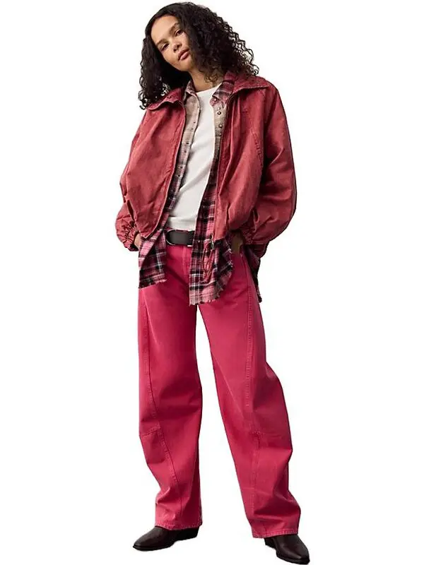 Free People We The Free Fable Low-rise Twisted Seam Jeans - Fuschia