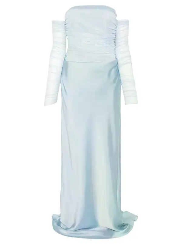 ROTATE BY BIRGER CHRISTENSEN Ruched Maxi Dress - Blue