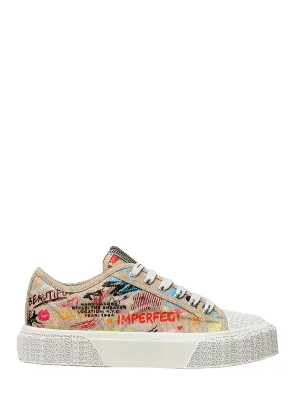 Marc Jacobs The Punk Scribble Lace-up Sneakers - Neutrals