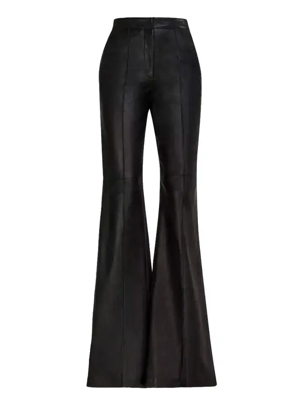 Costarellos Carmina Wide-leg Leather Trousers - Black