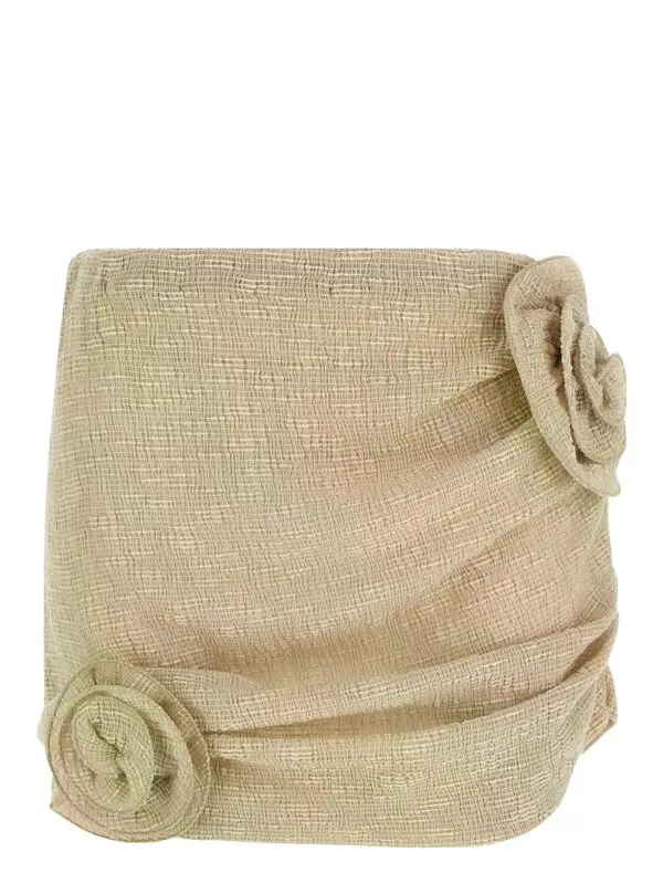 Magda Butrym Floral-appliqué Mini Skirt - Neutrals