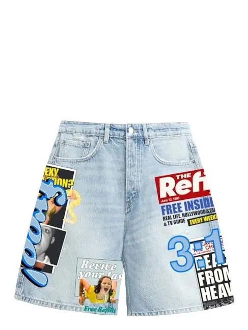 FREE REFILLS Tabloid Jorts - Blue