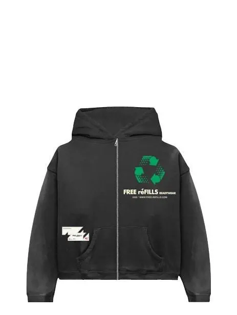 FREE REFILLS Frr Zip Up Hoodie - Black