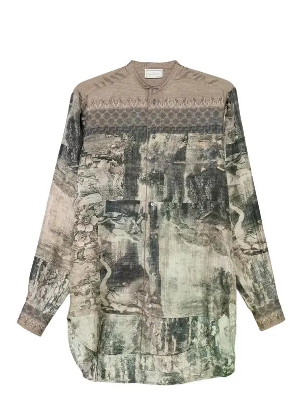 PIERRE-LOUIS MASCIA Aloe Long-sleeve Shirt - Neutrals