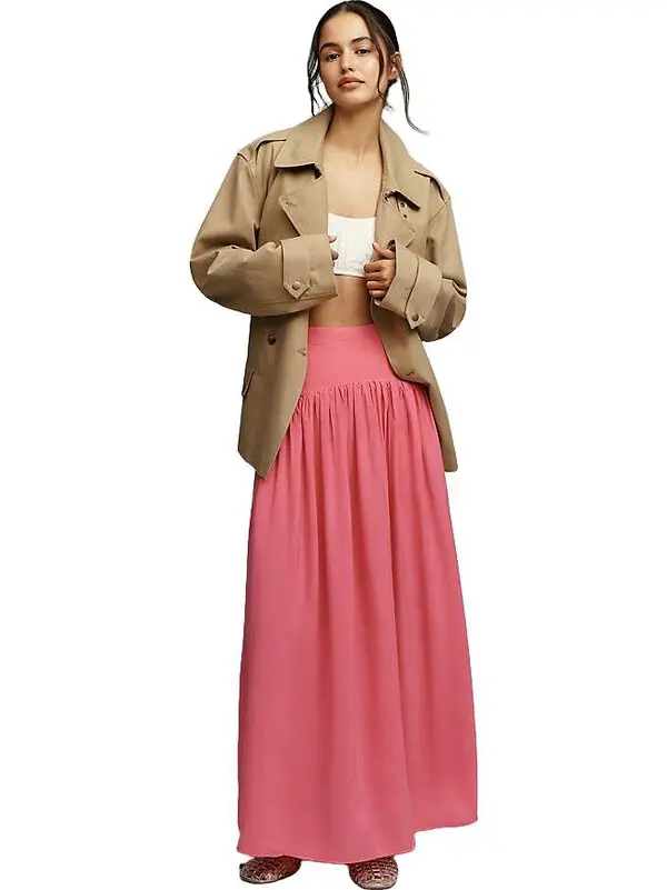 Maeve Drop-waist Maxi Skirt - Hot Pink