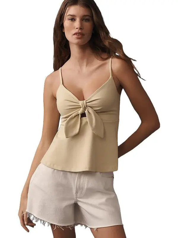 Susana Monaco Tie-front Top - Light Yellow