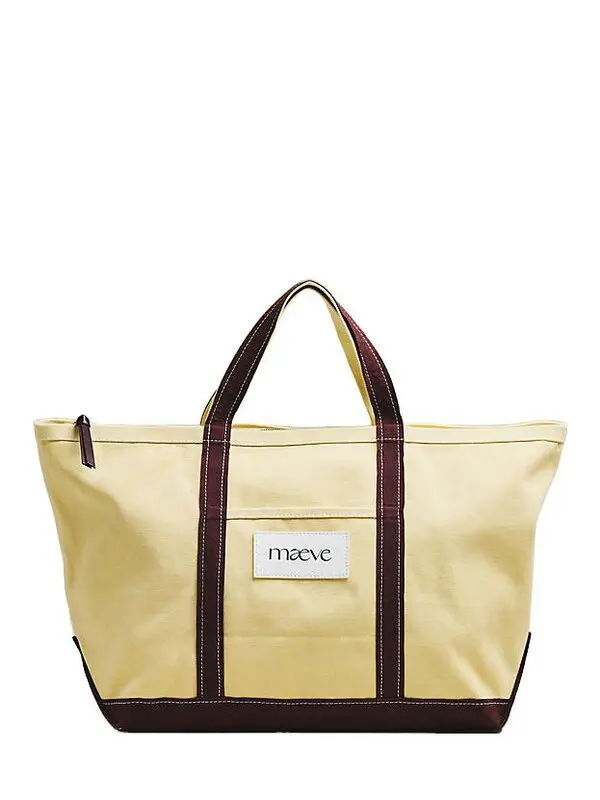 Maeve Canvas Carryall Tote Bag - Chocolate