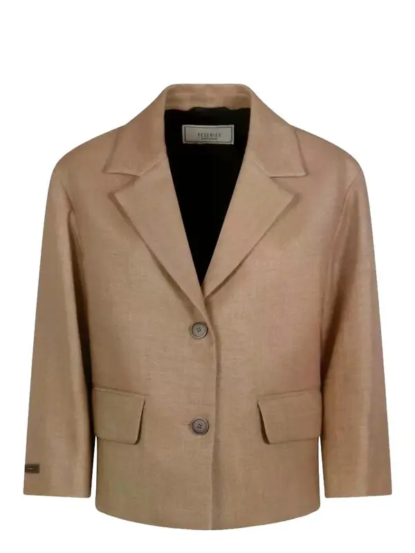 Peserico Button-up Cropped Jacket - Neutrals