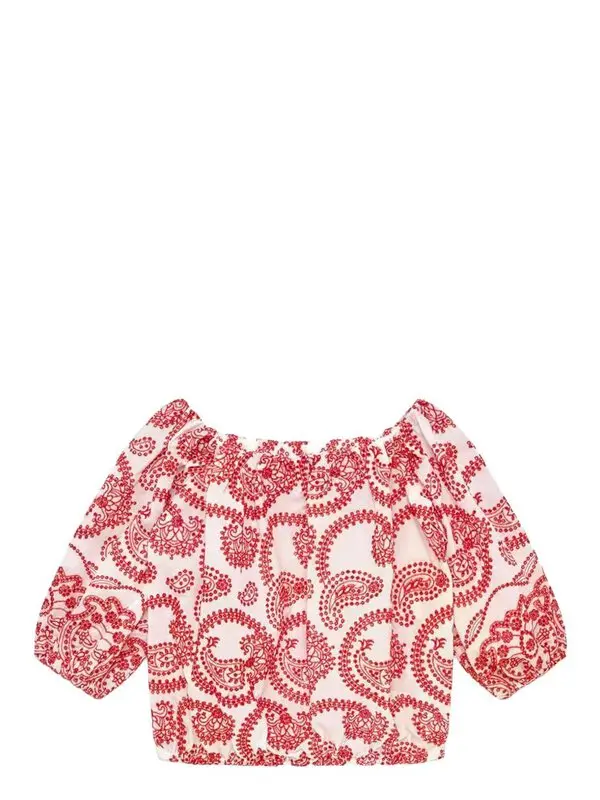 Malìparmi Paisley Broderie Off-shoulder Top - Red