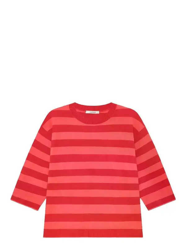 Malìparmi Striped T-shirt With Three-quarter Sleeves - Red