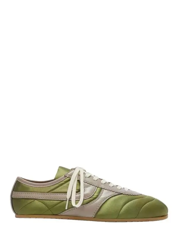 Dries Van Noten Quilted Satin Sneakers - Green