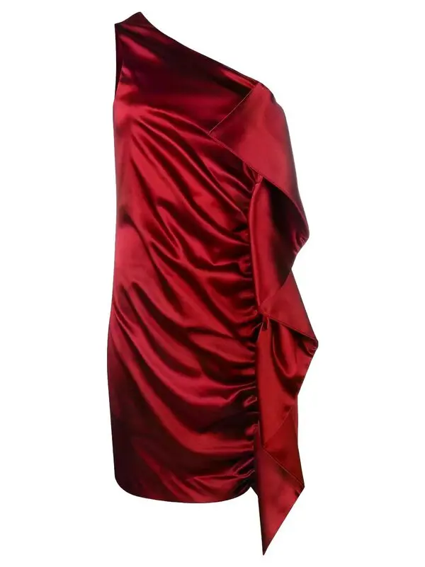 P.a.r.o.s.h Gathe-detail One-shoulder Minidress - Red