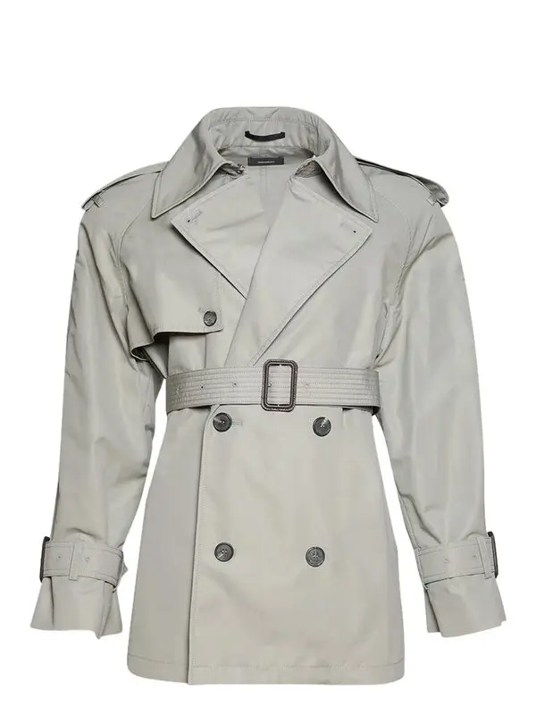 Wardrobe.NYC Clean Trench Mini Jacket - Grey