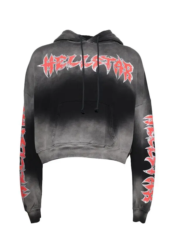 HELLSTAR Stars Shine Graffiti Hoodie - Black