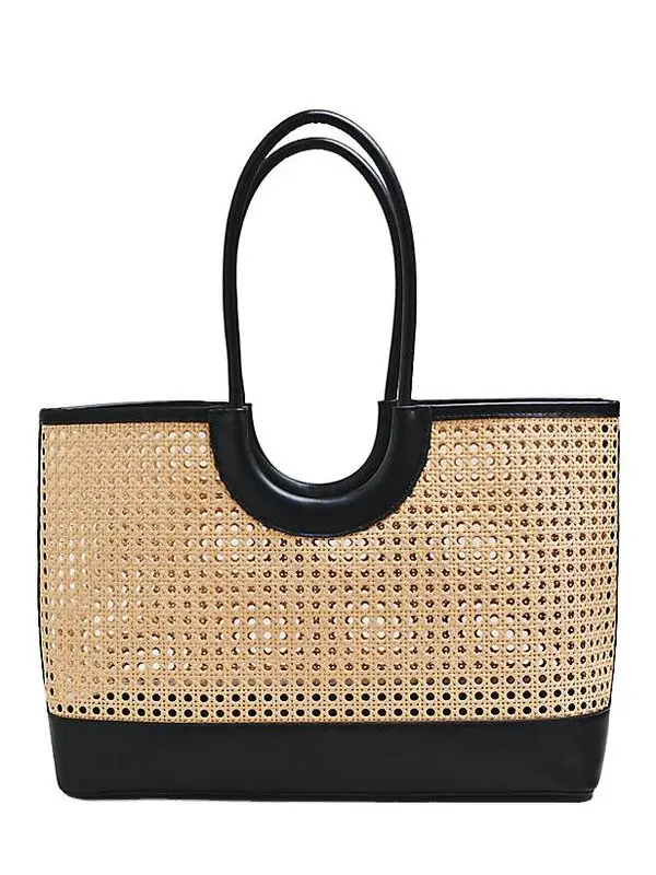 SHIRALEAH Lyra Woven Tote Bag - Black