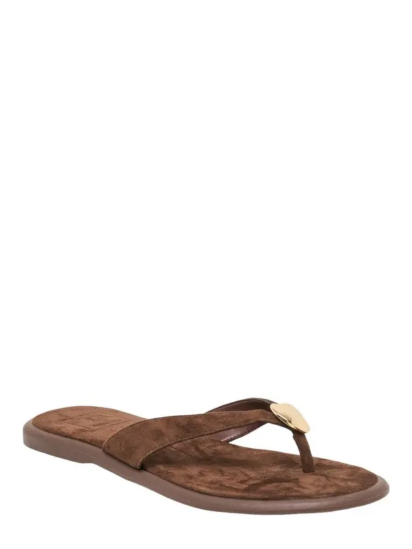 Dolce Vita Jaina Embellished Flip Flop - Dark Brown Nubuck