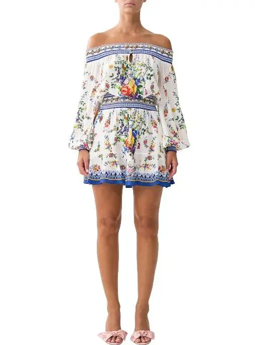 Camilla Off Shoulder Short Dress - Tiles Darls