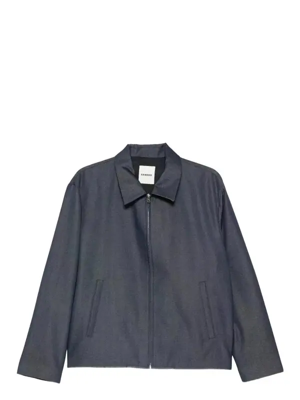 Sandro Zipped Shirt Jacket - Blue