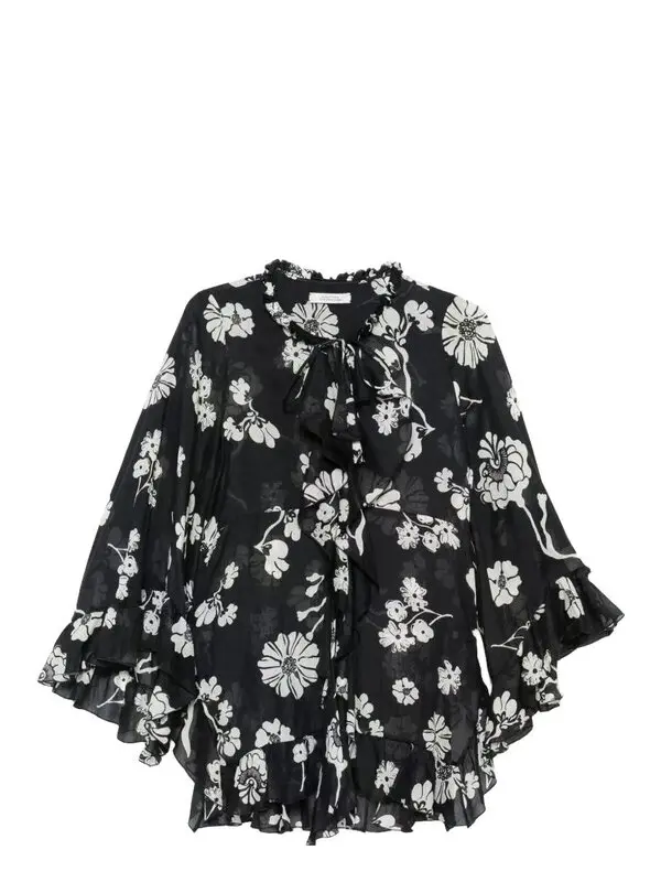 Dorothee Schumacher Floral Daydream Ruffled Blouse - Blue