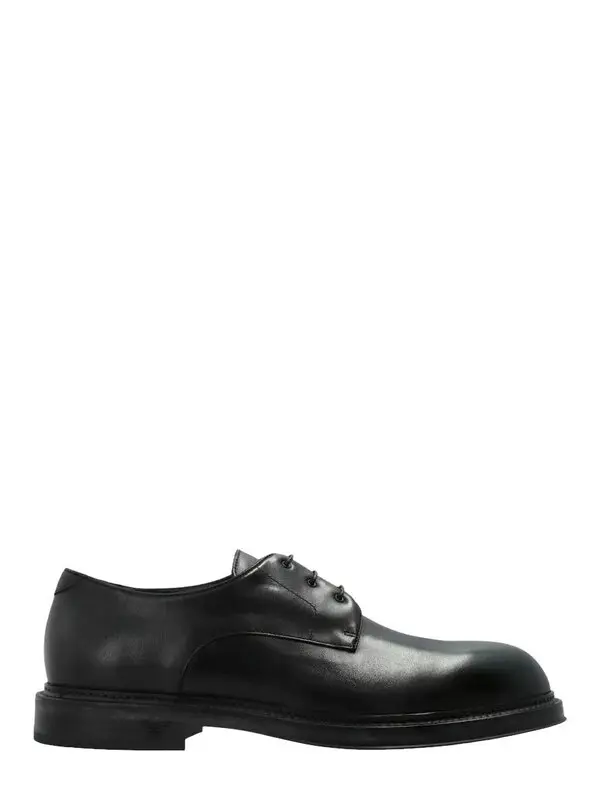 Emporio Armani Lace-up Leather Sneakers - Black