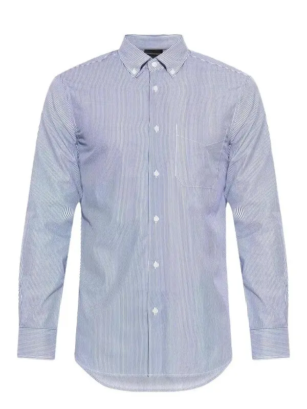 Emporio Armani Striped Pocket Shirt - Blue