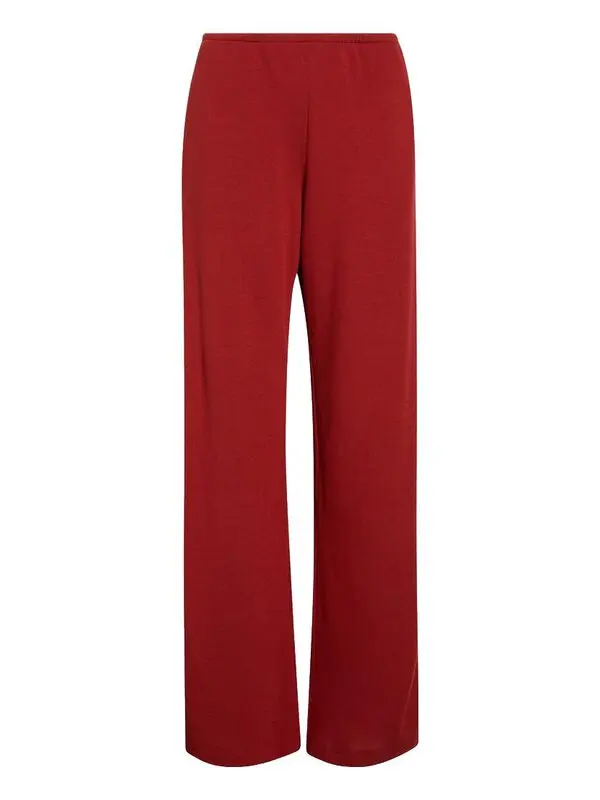 LESET Lauren Knit Wide-leg Pants - Rust