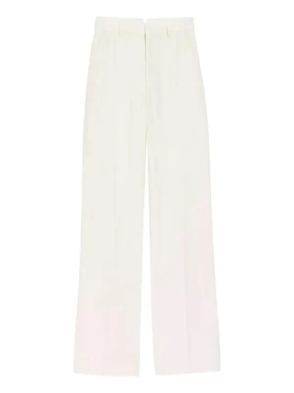 AMI Paris Blended Linen Straight Leg Trousers - Neutrals