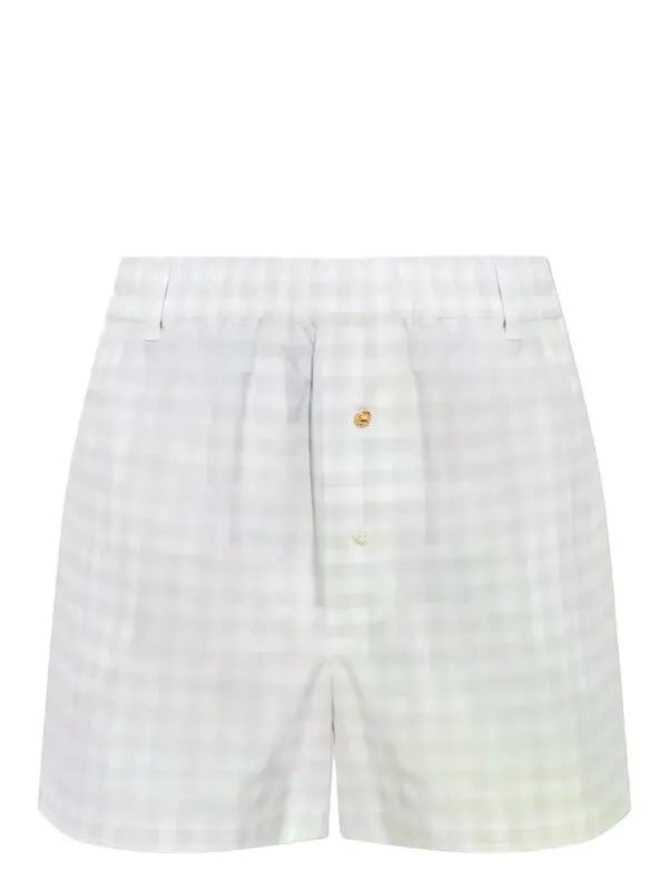 Moschino Gingham Cotton Shorts - White
