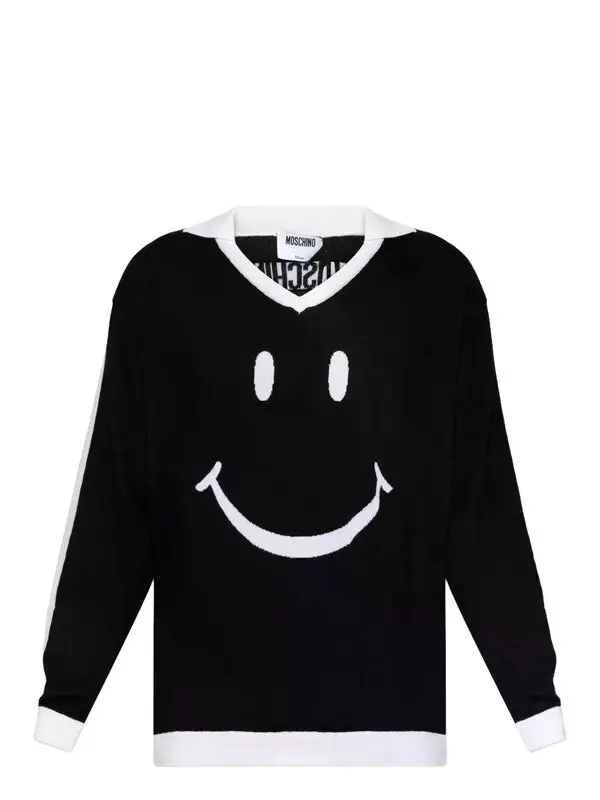 Moschino Smiley-print Sweater - Black