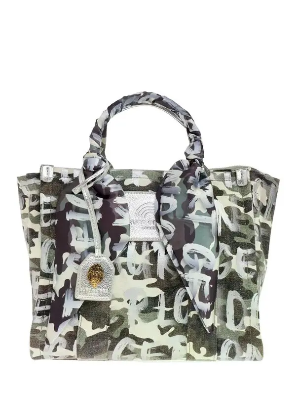 Kurt Geiger Camouflage Lettering Tote Bag - Green