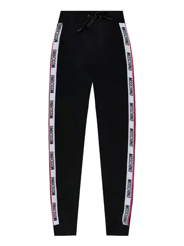 Moschino Logo Stripe Trousers - Black