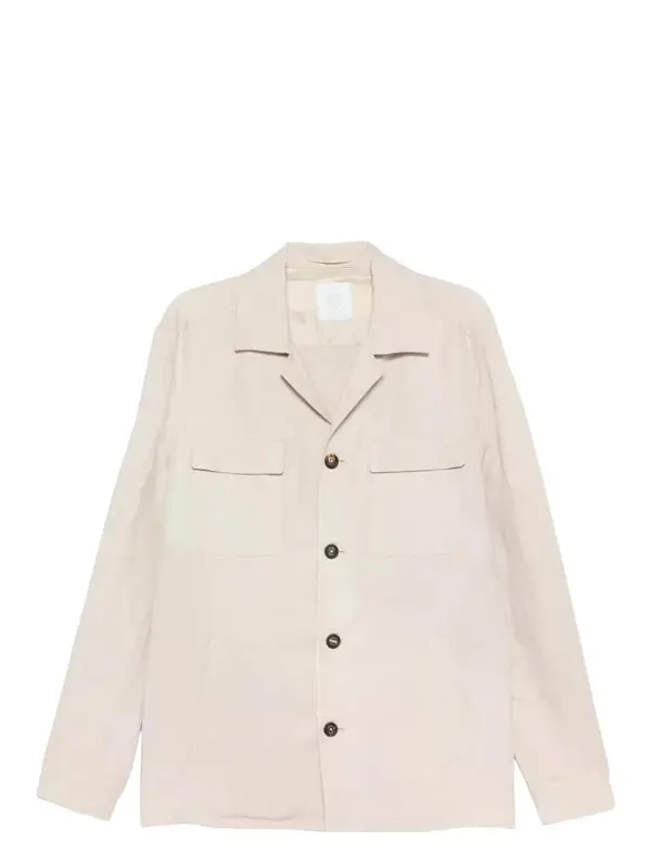 Eleventy Buttoned Chest-pocket Overshirt - Neutrals